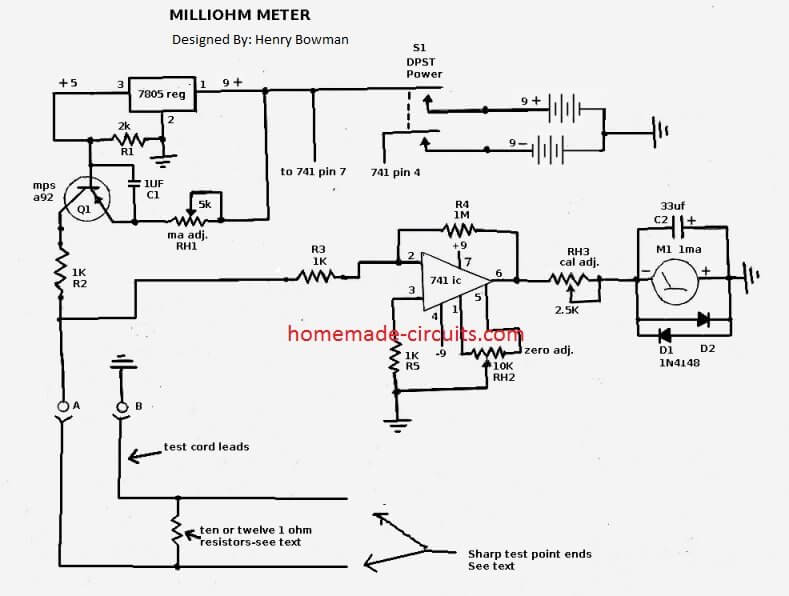 Como fazer um circuito simples de testador de miliohm - AxTudo
