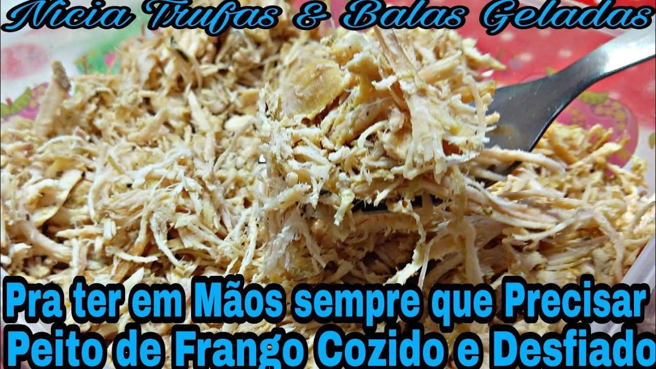 PEITO DE FRANGO COZIDO TEMPERADO E DESFIADO PRA TODOS TIPOS DE PRATO ...